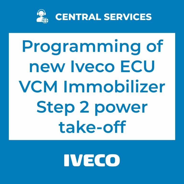 Programming of Iveco ECU VCM Immobilizer Step 2 power take-off (Central ...